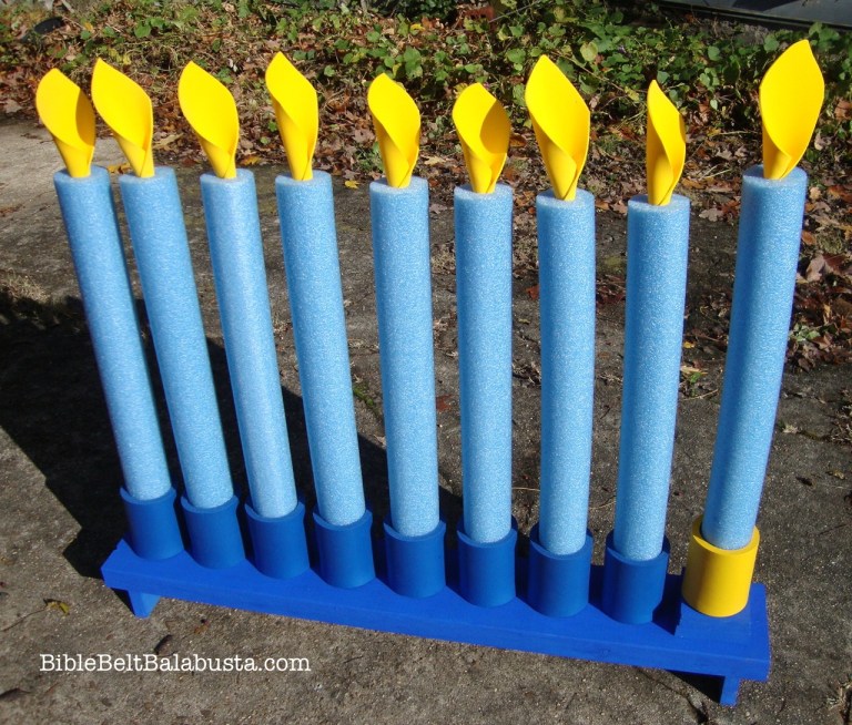 Swim Noodle Menorah | Bible Belt Balabusta